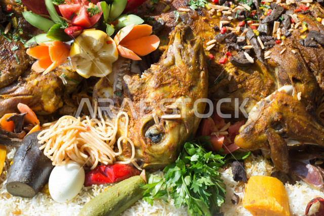 Saudi Muftah veal with white rice, stuffed lamb with peshawari rice ...