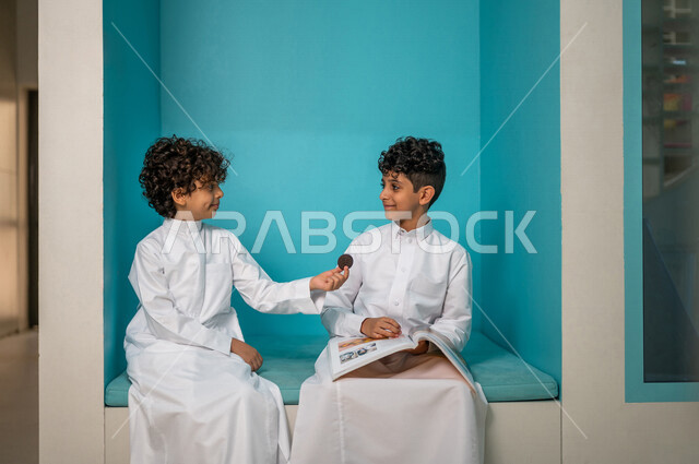 Two Saudi Arabian Gulf students in an advanced educational school ...