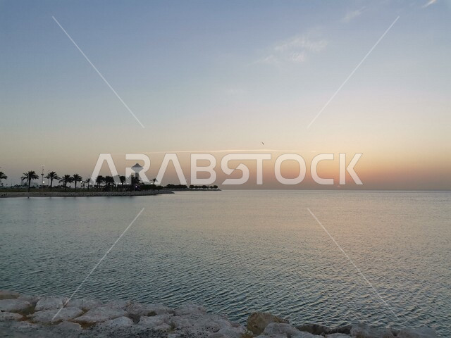 Half Moon Beach in the city of Al-Khobar in Dammam, a wonderful sunrise ...