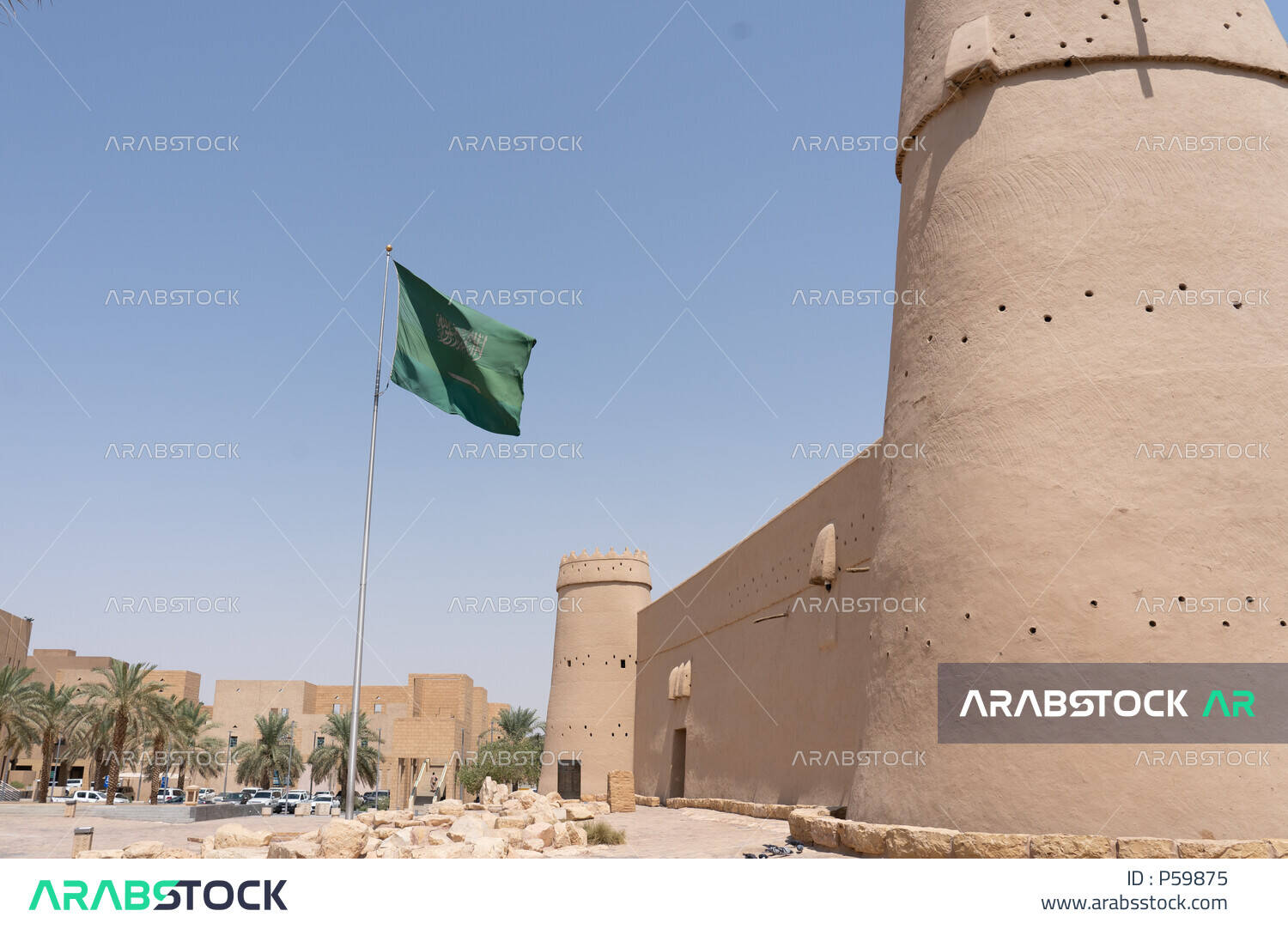 Close-up of the historic Masmak Palace in Riyadh, Saudi Arabia, Riyadh ...