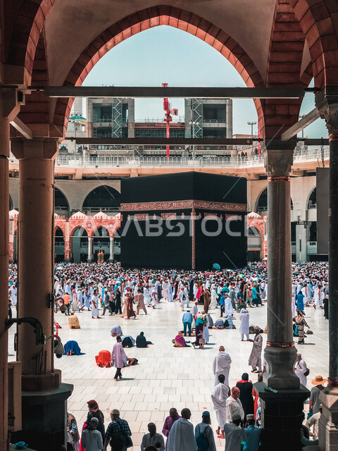 Hajj pilgrims in the Holy Mosque in Mecca in the Kingdom of Saudi ...