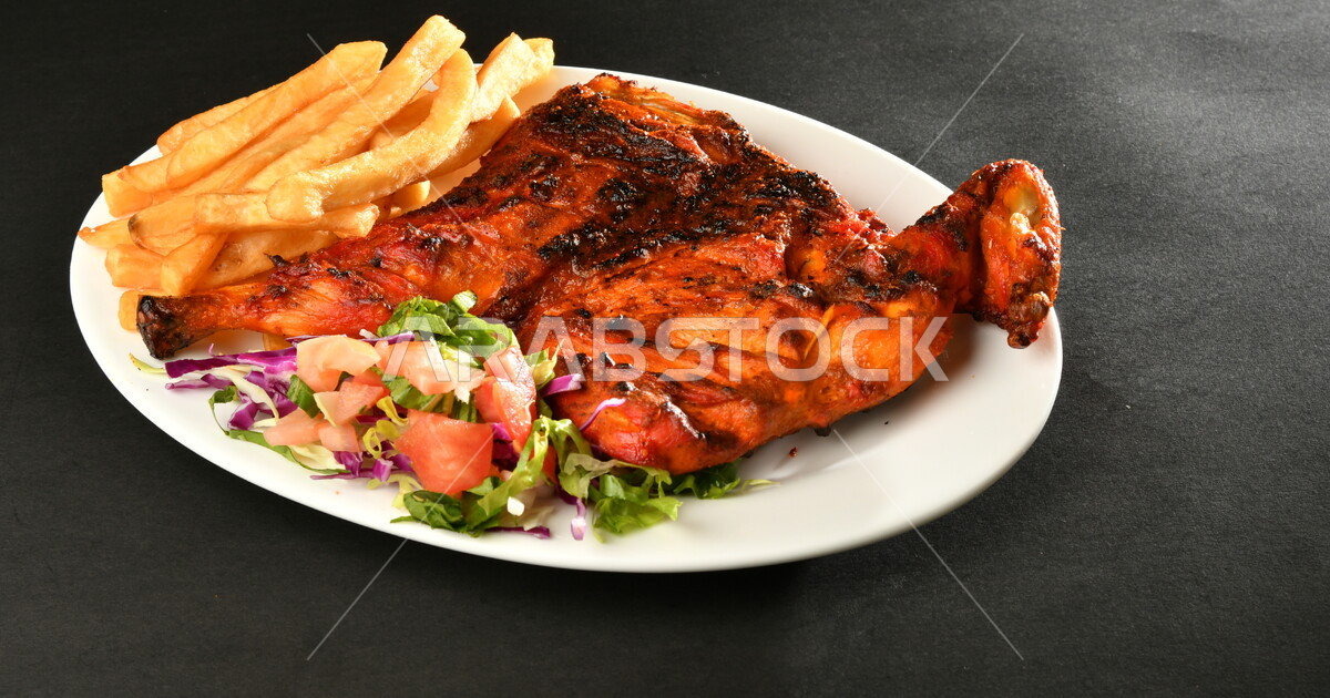 A plate of delicious grilled chicken, grilled meal, delicious meals ...