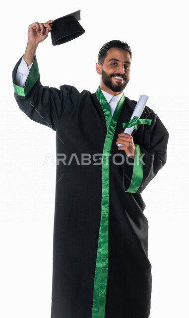 Portrait of a Saudi Arabian Gulf student wearing an abaya and ...