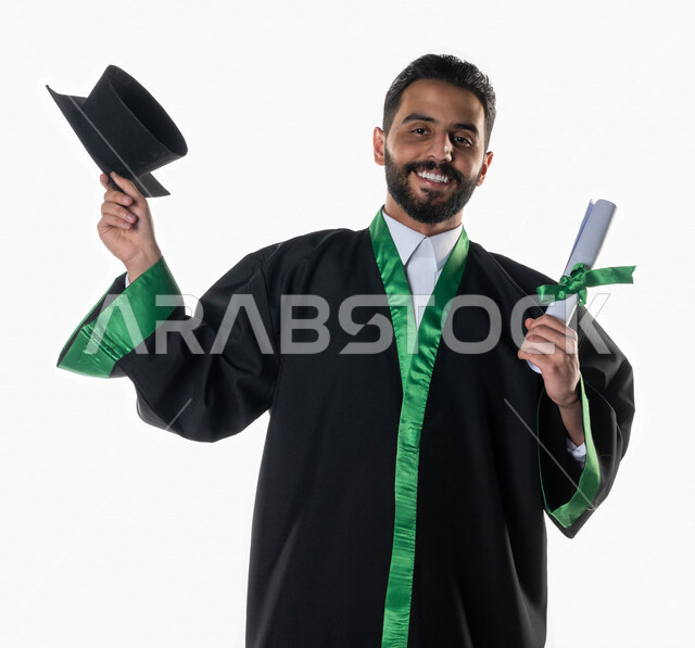 Portrait of a Saudi Arabian Gulf student wearing an abaya and ...