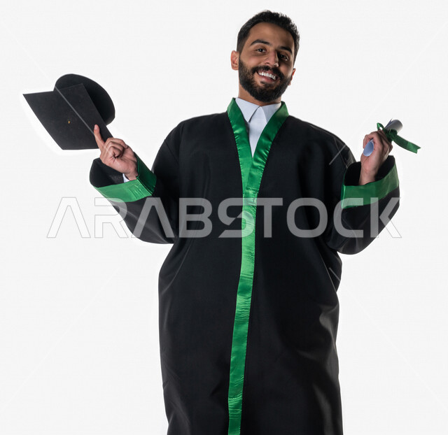 Portrait of a Saudi Arabian Gulf student wearing an abaya and ...