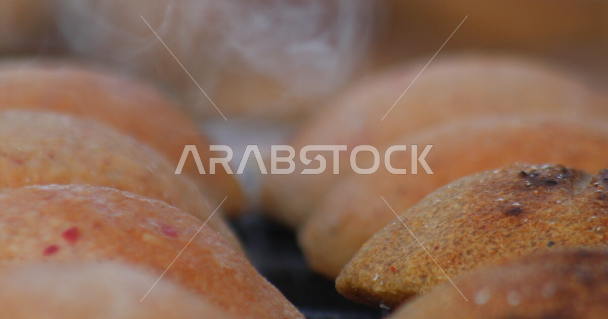 Close-up of delicious crispy maamoul biscuits, Ajwa cakes, delicious ...