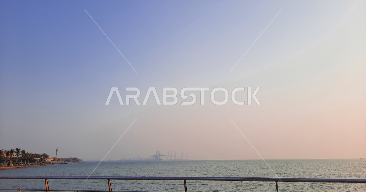 A view of the Jeddah Corniche, the Red Sea beach in the city of Jeddah ...