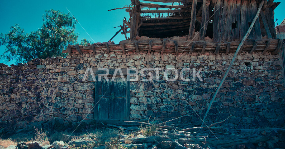 Old stone house, ancient Arab architecture, antique historical house ...