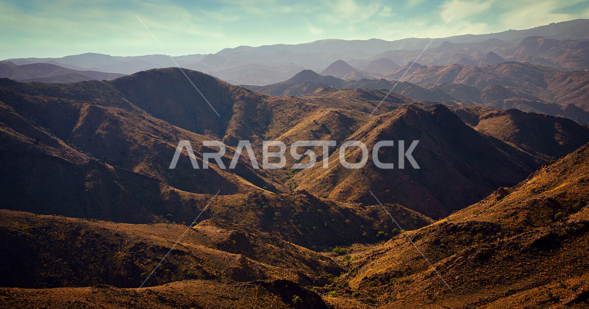 Mountains and sandy heights in Saudi Arabia, landscapes, mountainous ...