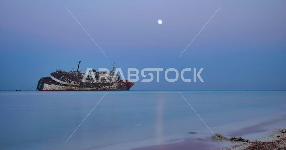 The wreck of the Al-Fahd ship in the Al-Shuaiba district of Jeddah in ...