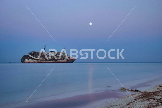 The wreck of the Al-Fahd ship in the Al-Shuaiba district of Jeddah in ...