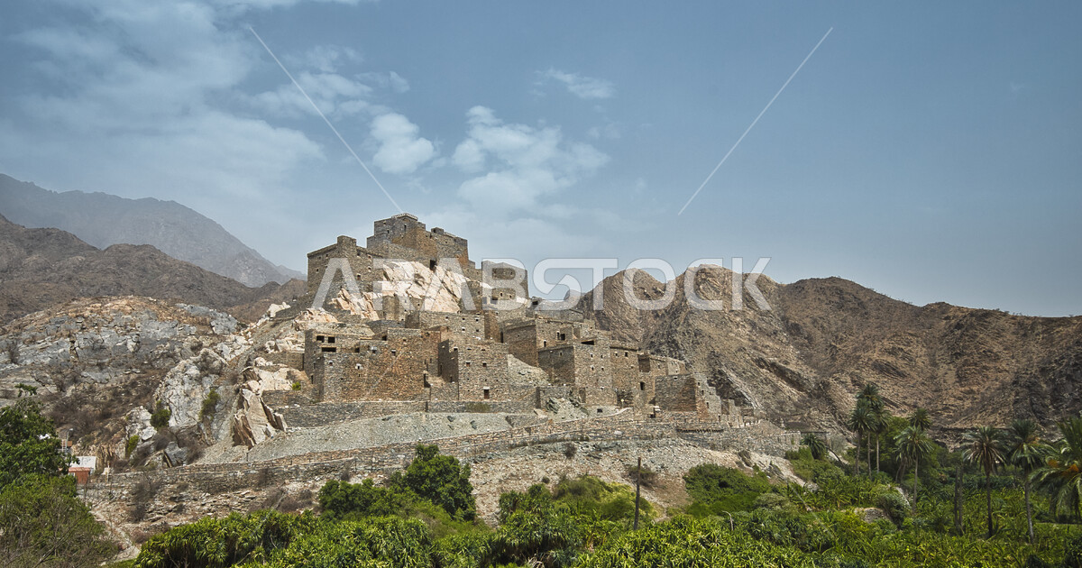 An old Arab fort in the city of Abha in the Kingdom of Saudi Arabia ...