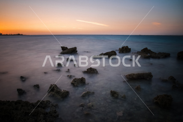 Red Sea Marina Beach in Yanbu City, Yanbu Corniche in the Kingdom of ...