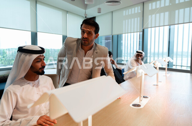 Close-up of Arab Emirati Gulf students in the lecture hall at the ...