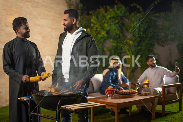 A group of Saudi Gulf Arab youths spending fun times in one of the ...
