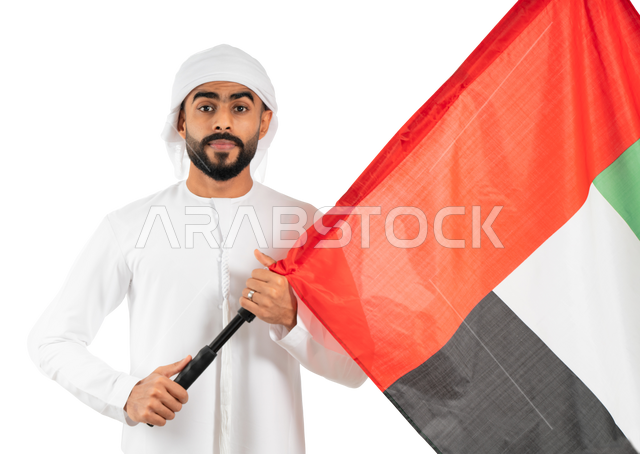 Love of the homeland and the flag, a portrait of an Emirati Arab Gulf ...