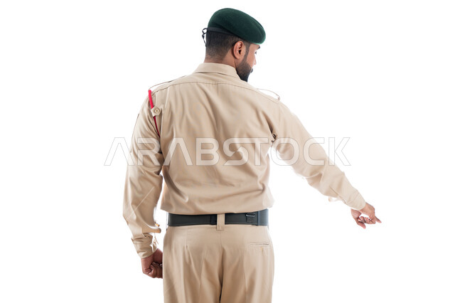Securing facilities and protecting individuals, a portrait from behind ...