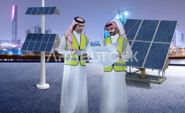Renewable energy generating stations, two Saudi Arabian Gulf engineers ...