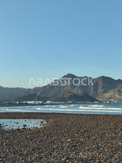 Water lakes in the middle of the desert of the Kingdom of Saudi Arabia ...