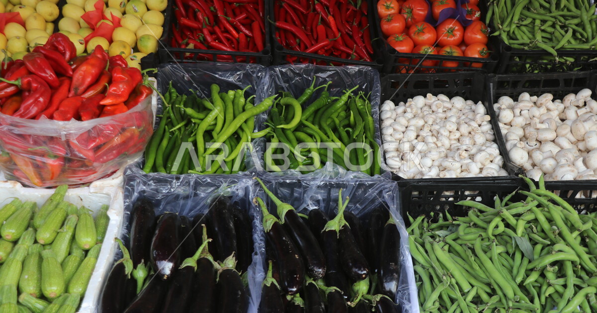 Markets selling vegetables and fruits, household needs, commodities and ...