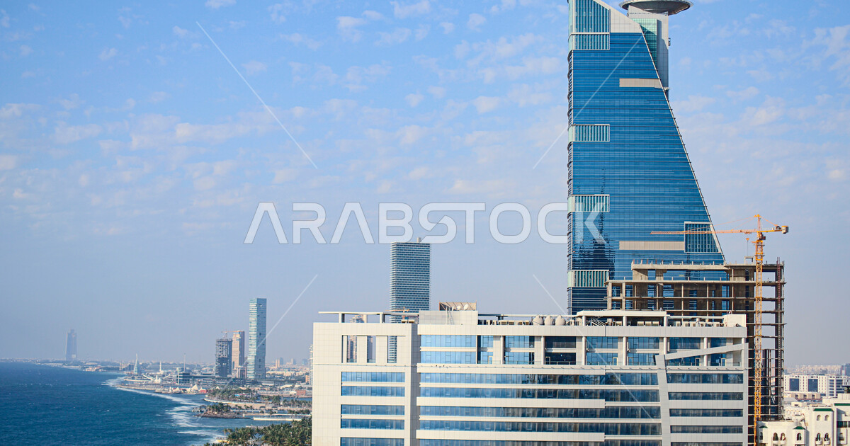 An aerial view of the waterfront of Jeddah, Saudi Arabia, Jeddah ...