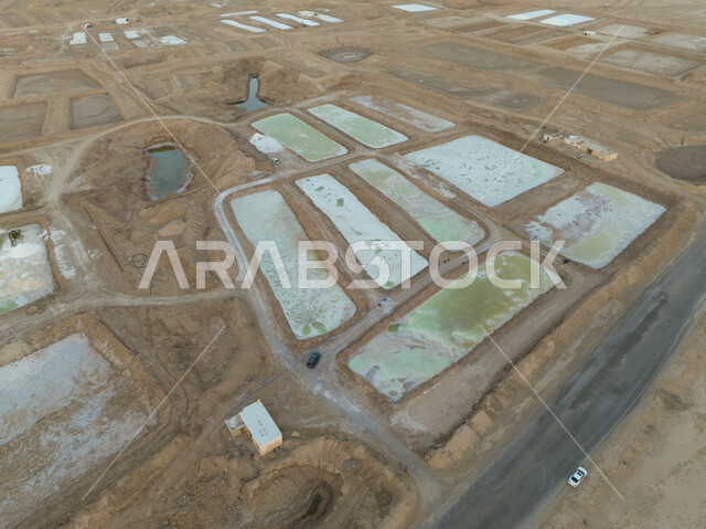 Aerial photos of reed salts in Shaqra Governorate, salt extraction in ...