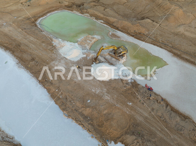 Aerial photos of reed salts in Shaqra Governorate, salt extraction in ...
