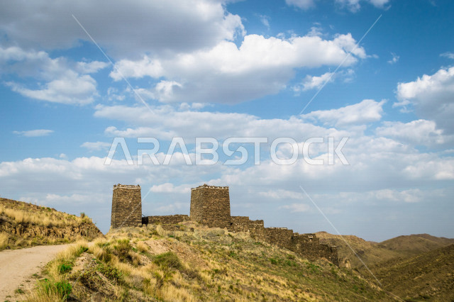 An ancient stone castle with ancient Arab architecture in Maysan ...