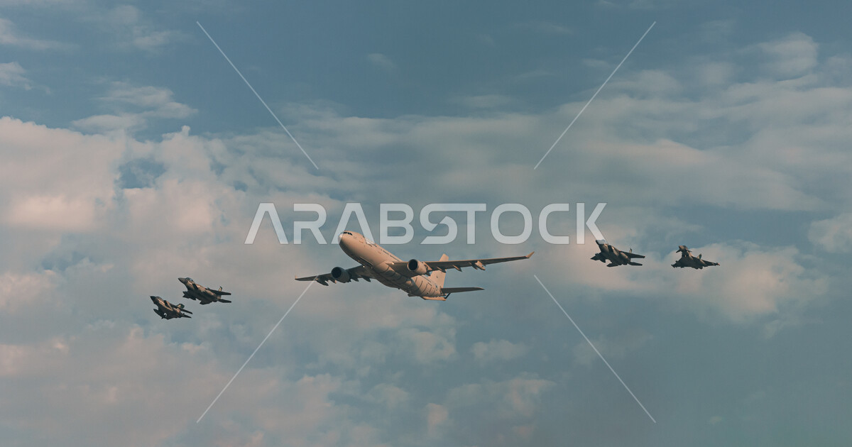 An air show in Saudi Arabia’s celebrations of the National Day, the ...