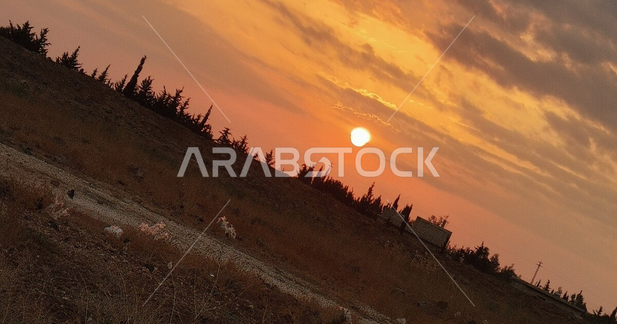 Sunset and sunrise in Saudi Arabia, landscapes at sunset and sunrise ...