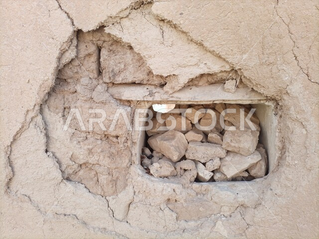 An old heritage house, an old wall, a broken house, archaeological ...