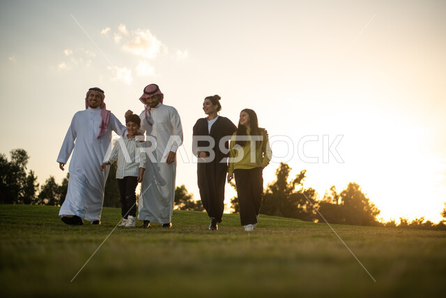 A Saudi Gulf Arab family spending fun times in a recreational resort at ...