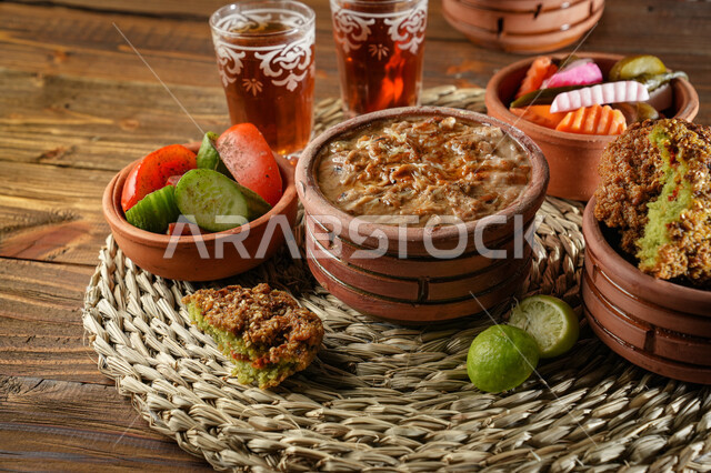 Arabic breakfast, Falafel tablets, Foul dish, Oriental food restaurants ...