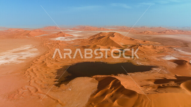 Umm Al-Hish Lake in the Empty Quarter desert in the Kingdom of Saudi ...