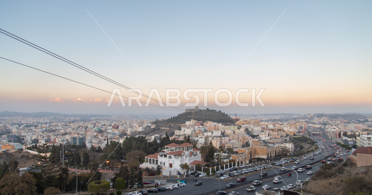 Neighborhoods and residential houses in the city of Abha in Asir in the ...