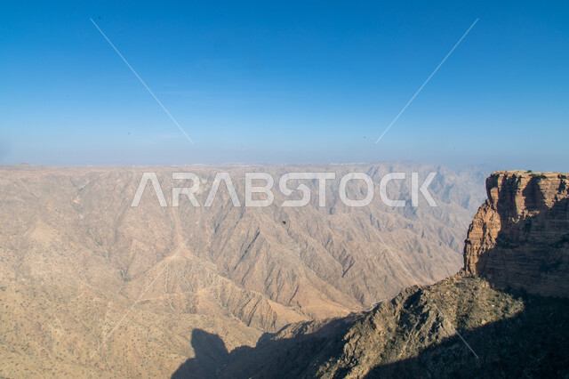 Mountains and heights in the Habla Park in Asir in the Kingdom of Saudi ...