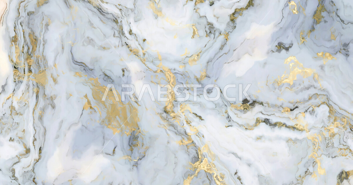 Blue marble alternative wallpaper with golden veins, marble texture ...