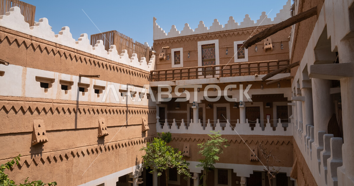 A close-up of the Najd City restaurants building in Riyadh, Saudi ...