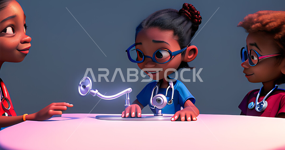 Cartoons of doctors, medical clinic, cartoon characters, stethoscopes ...