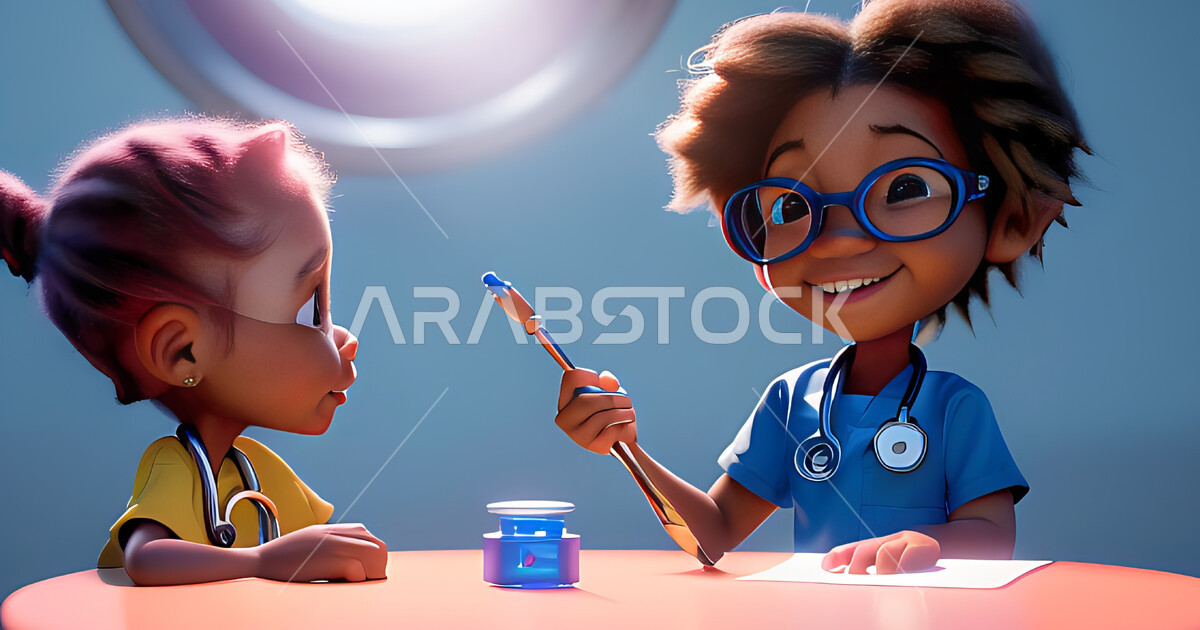 Cartoons of doctors, medical clinic, cartoon characters, stethoscopes ...