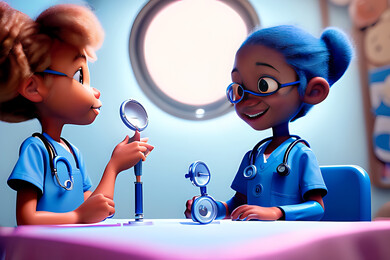 Cartoons of doctors, medical clinic, cartoon characters, stethoscopes ...