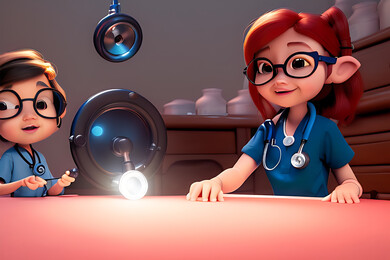 Cartoons of doctors, medical clinic, cartoon characters, stethoscopes ...