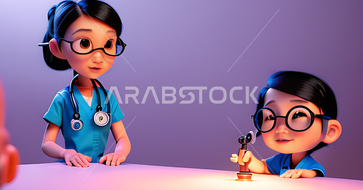Cartoons of doctors, medical clinic, cartoon characters, stethoscopes ...