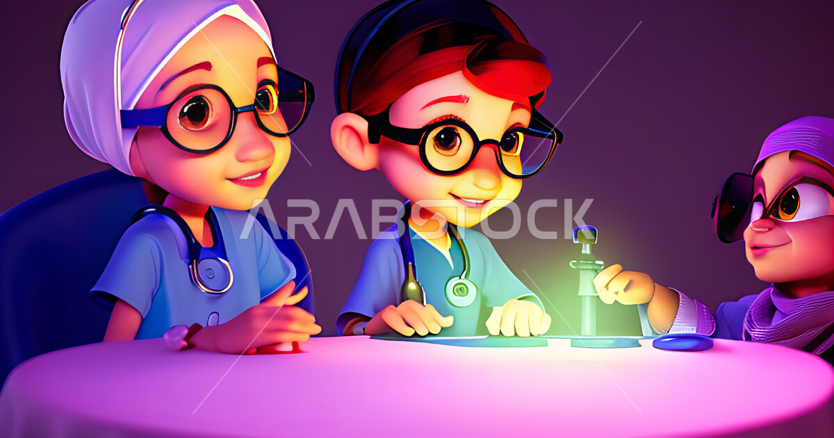 Cartoons of doctors, medical clinic, cartoon characters, stethoscopes ...