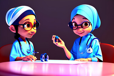 Cartoons of doctors, medical clinic, cartoon characters, stethoscopes ...