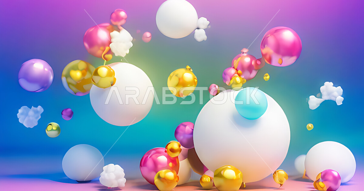 Large balls in different colors, 3D designs, tablet backgrounds, 3D ...