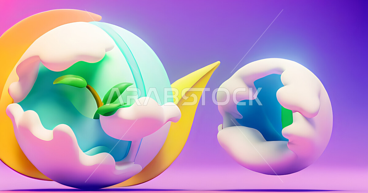 Large balls in different colors, 3D designs, tablet backgrounds, 3D ...