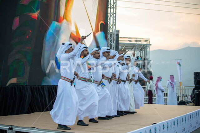 Saudi Arabian Gulf Ardah Band, commemorating the Saudi National Day ...