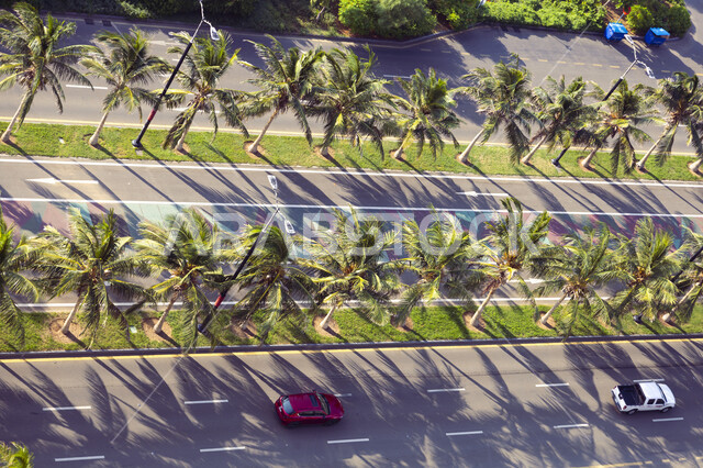 A top view of the Corniche Road in Jeddah, Al-Shati Street, Jeddah, car ...