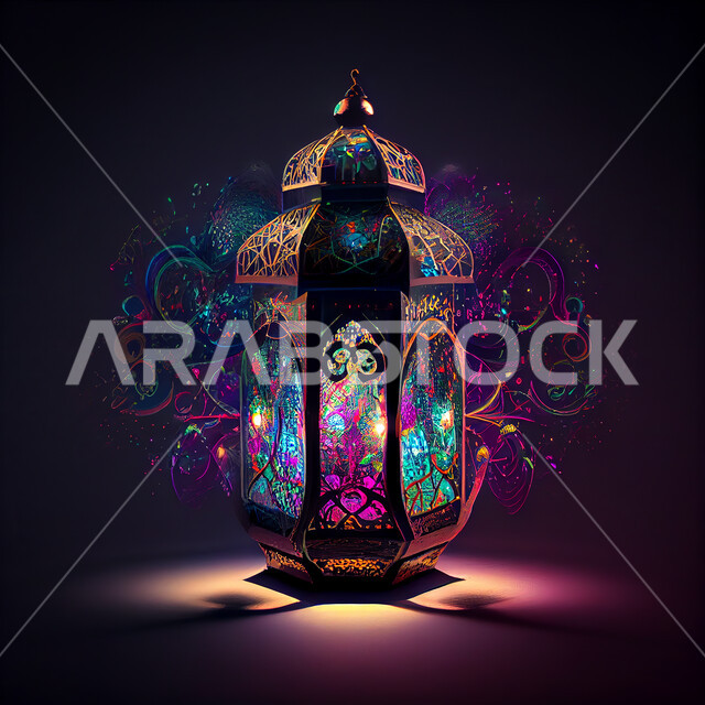 A traditional metal Arab lantern, lighting and decorations for the ...